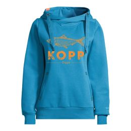 SALZHAUT Damen Kapuzenpullover "Hoodie S&Uuml;NN - FISCHKOPP", blau, Gr. S, Obermaterial: 55% Baumwolle CO. 45% Polyester PES., Pullover