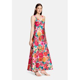 Vera Mont Damen Sommerkleid "Damen mit Print"gelb, pink, Gr. 40, Satin, Obermaterial: 100% Polyester. Futter: 100% Polyester, Kleider