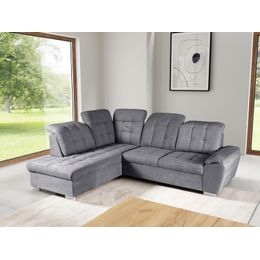 Ecksofa WERK2, B:263cm H:105cm T:212cm, grau, 95% Polyester, 5% Nylon, Wohnzimmer, Sofas, "Brindisi 263 x 212 cm modern und bequem", Struktur weich,