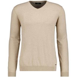 Ragman Herren V-Ausschnitt-Pullover, beige, Gr. XL, Strick, 95% Baumwolle, 5% Kaschmir, Pullover