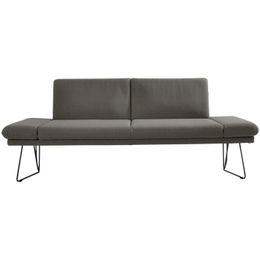 K+w Komfort & Wohnen Essbank, B:206cm H:88cm T:66cm, braun, K+W KOMFORT & WOHNEN, Wohnzimmer, Sitzb&auml;nke, "Pego Polsterbank", Seitenteilverstellung, wahlweise in 206 oder