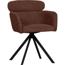 Esszimmerstuhl Woood, B:58cm H:80cm T:60cm, braun, St&uuml;hle, "Fenne aus Kunstleder mit Drehgestell aus Metall H 80 x B 58 cm", Polterstuhl mit Drehfu&szlig;,