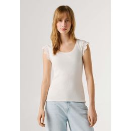 Pepe Jeans Damen T-Shirt "basic t-shirt MIREYA", wei&szlig;, Gr. XL, 100% Baumwolle, Shirts