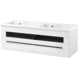 Waschtisch Home Affaire, B:120cm H:45cm T:47cm, wei&szlig;, Badezimmer, Waschtische, "Cantara, Waschtisch inkl. Waschbecken, modernes Design", mit
