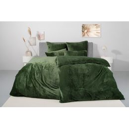 Bettw&auml;sche OTTO HOME, gr&uuml;n, Fleece, Obermaterial: 100% Polyester, Bettw&auml;sche, "Desner3, besonders weich im Griff, Cashmere-Touch", Bettw&auml;sche mit