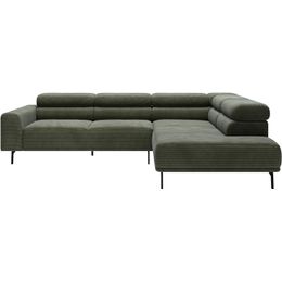 Sch&ouml;ner Wohnen Kollektion Ecksofa, B:276cm H:71cm T:219cm, gr&uuml;n, SCH&Ouml;NER WOHNEN-KOLLEKTION, 88% Polyester, 12% Polyacryl, Wohnzimmer, Sofas, "Tossa, Modernes Design trifft