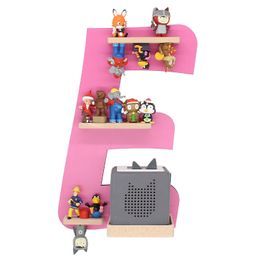 Wandregal BOARTI, B:32cm T:19cm, pink, K&uuml;che, Regale, "Holz Regal Buchstabe E f&uuml;r Toniebox Tonies Figuren"