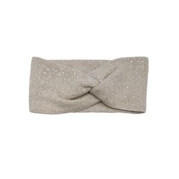 MaxiMo M&auml;dchen Stirnband, braun, Gr. 55, unifarben, Feinstrick, Materialmix, M&uuml;tzen, mit Glitzersteinen f&uuml;r M&auml;dchen