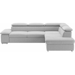 Sit & More Ecksofa SIT & MORE, B:272cm H:73cm T:226cm, grau, 100% Polyester, Wohnzimmer, Sofas, "Valantine, L-Form, B: 272 cm, Bettfunktion opt.,