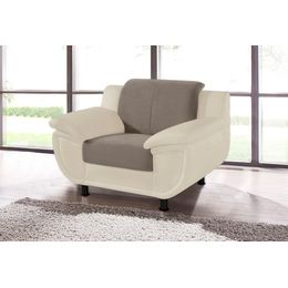 Sessel Trendmanufaktur, B:121cm H:85cm T:94cm, beige, Luxus-Microfaser ALCAZAR (100% Polyester) / Feinstruktur (100% Polyester);Kunstleder SOFTLUX /