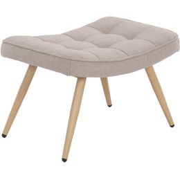 Hocker ByLiving, B:60cm H:39cm, beige, Hocker, "UTA", Bezug Webstoff oder Samt, Schaumstoff