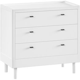 Schubkastenkommode Vipack, B:100cm H:95cm T:55cm, wei&szlig;, Massivholz, Sideboards, "hochwertig und stabil gebaut, Schubladen m. Soft-Close, wei&szlig;
