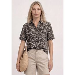 Street One Damen Hemdbluse, braun, Gr. 46, Web, 100% Baumwolle, Blusen, aus reiner Baumwolle