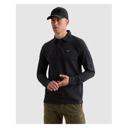PME-Legend PME LEGEND Herren Langarm-Poloshirt, schwarz, Gr. XXXL, Web, Obermaterial: 95% Baumwolle, 5% Elasthan, Shirts, mit Logo Stickerei