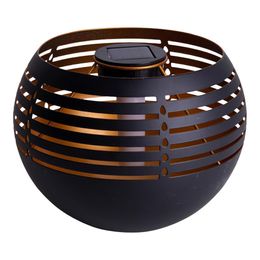 N&auml;ve Solarleuchte, Schwarz, Gold, Metall, Kunststoff, warmwei&szlig;, 16 cm, Flackerfunktion, Lampen & Leuchten, Au&szlig;enbeleuchtung, Solarleuchten