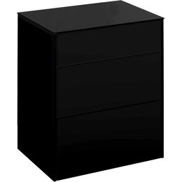 M&auml;usbacher Kommode M&Auml;USBACHER, B:52cm H:63cm T:42cm, schwarz, Schlafzimmer, Sideboards, Kommode BHT 52/63/42 cm, Push to open, Front+Oberplatte=Glas