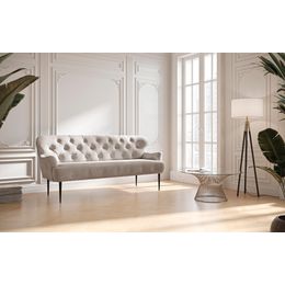 3-Sitzer OTTO HOME, B:193cm H:97cm T:87cm, grau, 100% Polyester, Sofas, "Amber", mit Knopfheftung,in verschieden Stoffarten