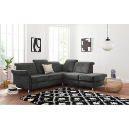 Sit & More Ecksofa SIT & MORE, B:249cm T:221cm, blau, Wohnzimmer, Sofas, "Darwin L-Form", inklusive Federkern, wahlweise mit Kopfteilverstellung, Schlaffunktion