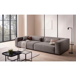 3-Sitzer, B:316cm H:66cm T:136cmtaupe, LeGer Home by Lena Gercke, 100% Polyester, Sofas, "PIARA XXL Cord, Sofa mit Kedernaht", schwarze F&uuml;&szlig;e,