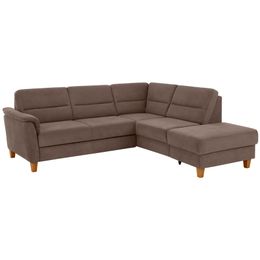 Ecksofa Home Affaire, B:236cm H:89cm T:212cm, braun, 100% Polyester;Struktur (100% Polyester);Luxus-Microfaser in Lederoptik (100% Polyester),