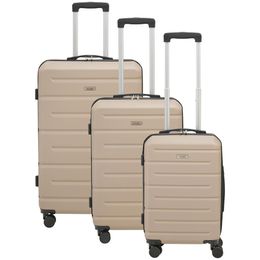 Novel Reisekofferset, Braun, Metall, Kunststoff, Textil, 3-teilig, Bsci, 360&deg;-Rollensystem, TSA-Schloss, Tragehenkel, verstellbarer Schultergurt, Netzfach, Freizeit, Koffer & Taschen, Kofferset