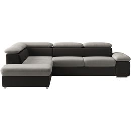 Sit & More Ecksofa SIT & MORE, B:272cm H:73cm T:226cm, schwarz, 100% Polyester;Luxus-Kunstleder/Struktur (88% Polyester, 12% Polyamid), Wohnzimmer, Sofas,