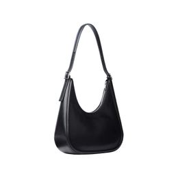 Calvin Klein Damen Schultertasche "BOLD CK CRESCENT BAG", schwarz, Lederimitat, kontrastfarbene Details, Taschen, Damen Handtasche, Umh&auml;ngetasche mit