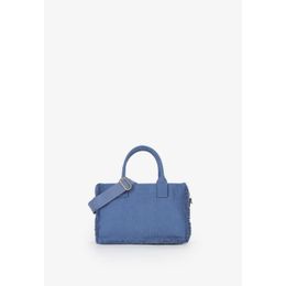 Valentino Handbags VALENTINO BAGS Damen Shopper "SHYLA", blau, Baumwolle, Taschen, Damen Umh&auml;ngetasche, Handtasche mit modischen Fransen