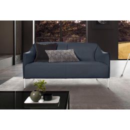 2-Sitzer W.Schillig, B:154cm H:78cm T:84cm, blau, Longlife Xtra-Leder Z59: Glattleder mit modischer Pr&auml;gung. Hautst&auml;rke 0, 9 - 1, 1 mm., Sofas,