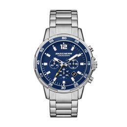 Skechers Herren Chronograph "Stanwood", blau, Armbanduhren, Quarzuhr, Armbanduhr, Herrenuhr, Edelstahlarmband, analog, Tag