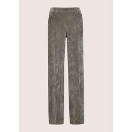 Madeleine Mode MADELEINE Damen Cordhose "Cordhose Weite Cordhose mit B&uuml;gelfalten", grau, Modern, Gr. 36, Obermaterial: 82% Polyester PES. 15% Polyamid PA. 3%