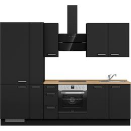 K&uuml;chenzeile Nobilia, B:270,3cm H:216,6cm T:60cm, schwarz, Komplettk&uuml;chen-Sets, ""Touch II", NEU: individuell anpassbar mit gratis Profi-Beratung",
