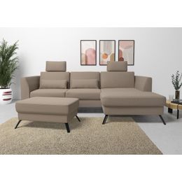 Sit & More Ecksofa SIT & MORE, B:261cm H:88cm T:172cm, grau, 98% Polyester 2%Polyamid, Wohnzimmer, Sofas, "Olsen L-Form", inklusive Sitztiefenverstellung,