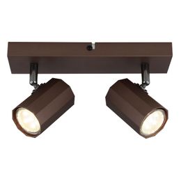 Globo LIGHTING Deckenstrahler "JAMES", H: 14,5cm, 1 Stk., braun, Wohnzimmer, Leuchten, Spot Deckenspot Flur Schlafzimmer Wohnzimmer
