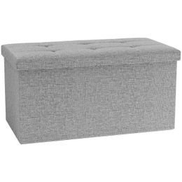 Sitztruhe Vcm, B:76cm T:38cm, grau, Obermaterial: 100% Textilmaterial TEXMAT., Garten, Sitzb&auml;nke, "Stoff Sitztruhe Sitzbank Aufbewahrungsbox Boxas"