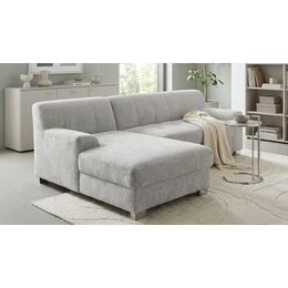 Ecksofa OTTO HOME, B:241cm H:79cm T:146cm, grau, 100% Polyester, Wohnzimmer, Sofas, "Lolland 241 x 146 cm, modern, mit Steppungen, mittelfester