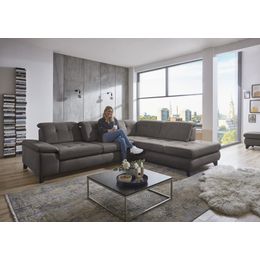 Ecksofa DIE PLANBAR, B:310cm H:85cm T:260cm, grau, 100% Polyester, Wohnzimmer, Sofas, "MP-IN18012 L-Form mit Federkern-Polsterung",