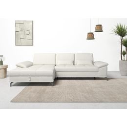 Ecksofa OTTO HOME, B:301cm H:89cm T:176cm, wei&szlig;, Luxus-Microfaser (90% Polyester, 10% Polyamid);Samtoptik (100% Polyester), Wohnzimmer, Sofas,