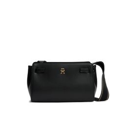 Tommy Hilfiger Damen Mini Bag "TH JOY CROSSOVER", schwarz, Lederimitat, Taschen, Damen Schultertasche, Umh&auml;ngetasche mit goldfarbenem TH-Logo