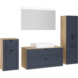 Badm&ouml;bel-Set Nobilia, B:230cm H:181cm T:49cm, blau, Kastenm&ouml;bel-Sets, "Cascada", vormontiert, mit Soft-Close