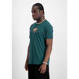 Herren T-Shirt "Basic T-Shirt ML", gr&uuml;n, Gr. S, Alpha Industries, Obermaterial: 100% Baumwolle, Shirts