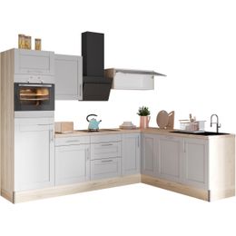 K&uuml;che Optifit, B:270cm H:211,8cm T:60cm, grau, Komplettk&uuml;chen-Sets, "Ahus", 200 x 270 cm breit, wahlweise mit E-Ger&auml;ten, Soft Close Funktion