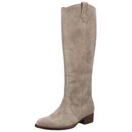 Gabor Damen Bikerboots "Gabor Stiefel Veloursleder", Gr. 36, beige, Veloursleder, Schuhe
