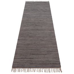 Teppich OTTO HOME, B:70cm H:5mm L:250cm, grau, Baumwolle, Wohnzimmer, Teppiche, "Paul, Handwebteppich", reine Baumwolle, Uni, handgewebt,