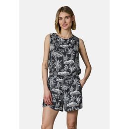 Ragwear Damen Jumpsuit "Zella", schwarz-wei&szlig;, Gr. XS, 100% Viskose, Overalls, schicker, kurzer Damen Overall mit floralem Print