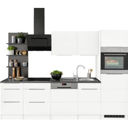K&uuml;chenzeile KOCHSTATION, B:280cm H:200cm T:60cm, wei&szlig;, Komplettk&uuml;chen-Sets, "KS-Brindisi Breite 280 cm", wahlweise mit E-Ger&auml;ten und Induktion, mit