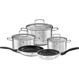 R&ouml;sle R&Ouml;SLE Topf-Set "Basic Line", silber, T&ouml;pfe, T&ouml;pfe mit Sch&uuml;ttrand und Pfannen mit Antihaftversiegelung, Induktion