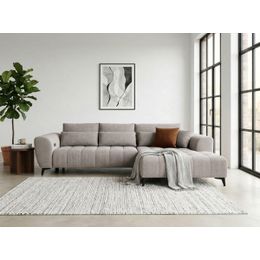 Ecksofa WERK2, B:287cm H:64cm T:220cm, grau, 92% Polyester, 8% Nylon, Wohnzimmer, Sofas, "Garay 287 x 220 cm modern und bequem", Luxus-Microfaser,