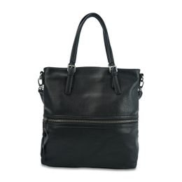 Harpa Damen Schultertasche "ROVA", schwarz, Lederimitat, unifarben, Taschen, mit sch&ouml;nem Metallic-Effekt