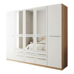 Kleiderschrank Priess, B:230cm H:193cm T:54cm, wei&szlig;, Holzwerkstoff, Schlafzimmer, Schr&auml;nke, "Schrank Garderobe W&auml;scheschrank Barcelona in 5 Breiten",